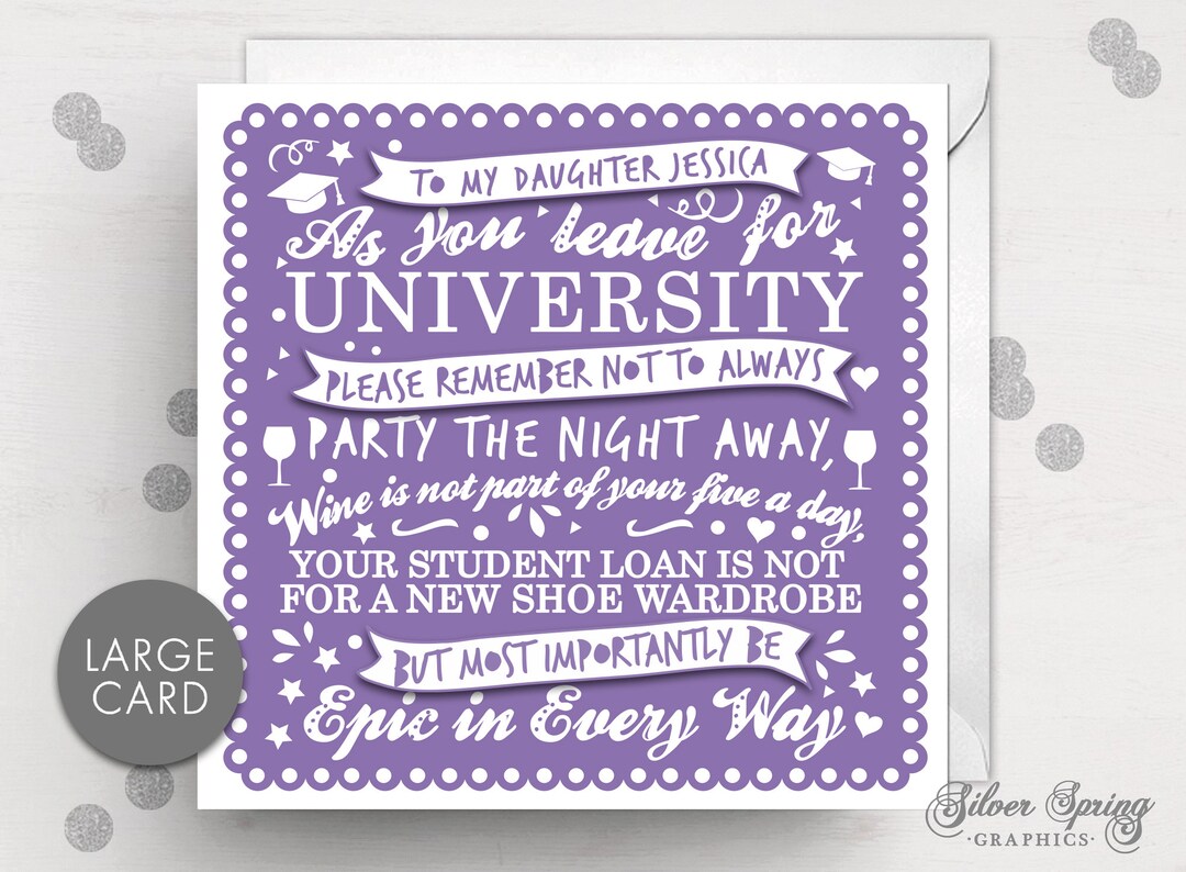 Uni Card, Leaving for Uni Card, University Card, Good Luck Card, Advice ...