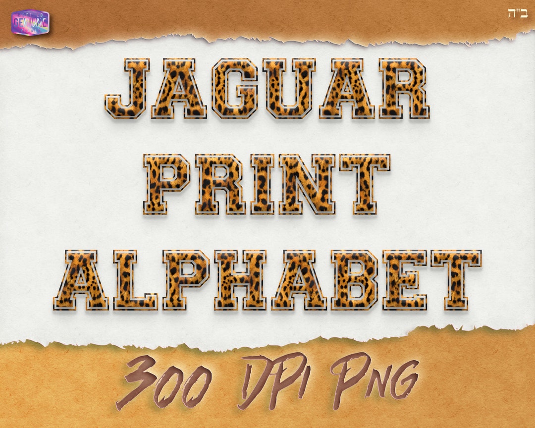 Jaguar Alphabet, Png File, Digital Download, Sublimation Print File ...