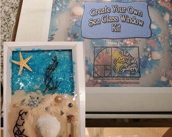 Kit, Do It Yourself DIY Resin Art Kit, Sea Glass Picture, Shell Art ...