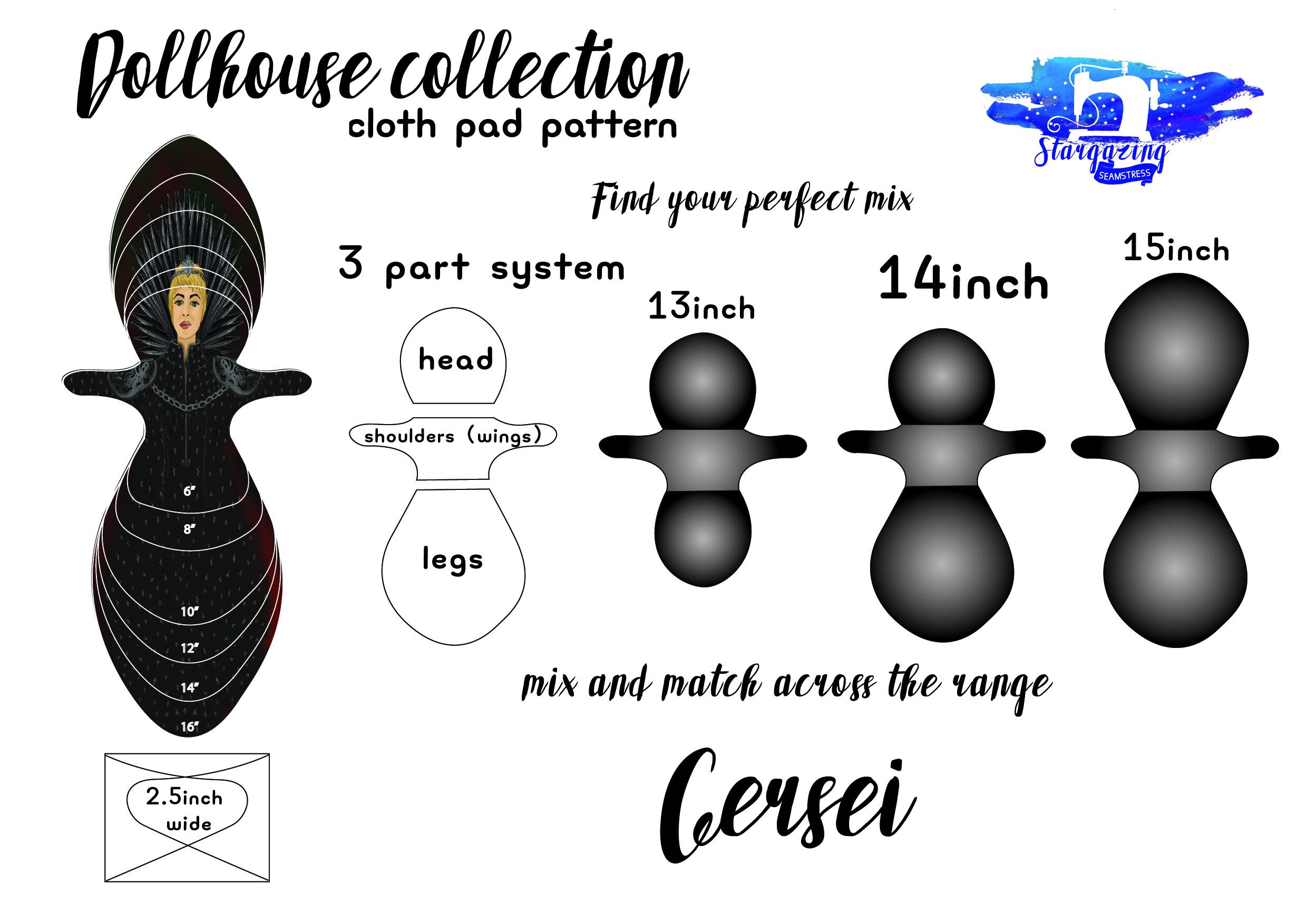 Cloth Pad Pattern PDF Pattern for Cloth Pad 14inch Cersei - Etsy