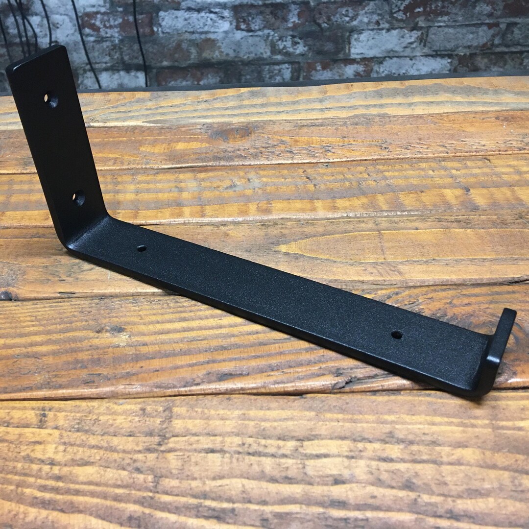Black Matt Fine Texture Scaffold Board Shelving Bracket - 40x6mm Steel ...