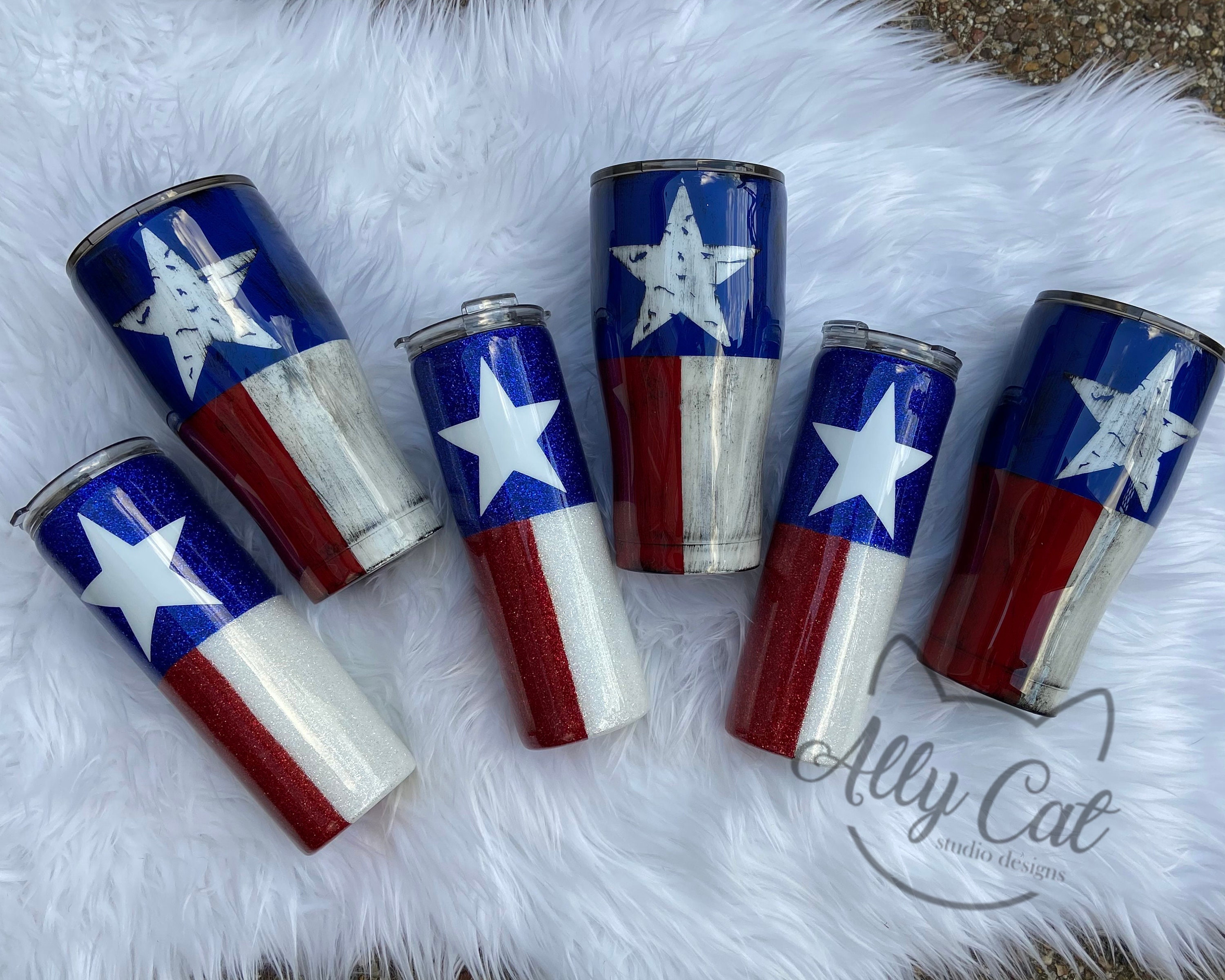 Texas Flag Tumbler Glitter Tumbler Personalized Tumbler | Etsy