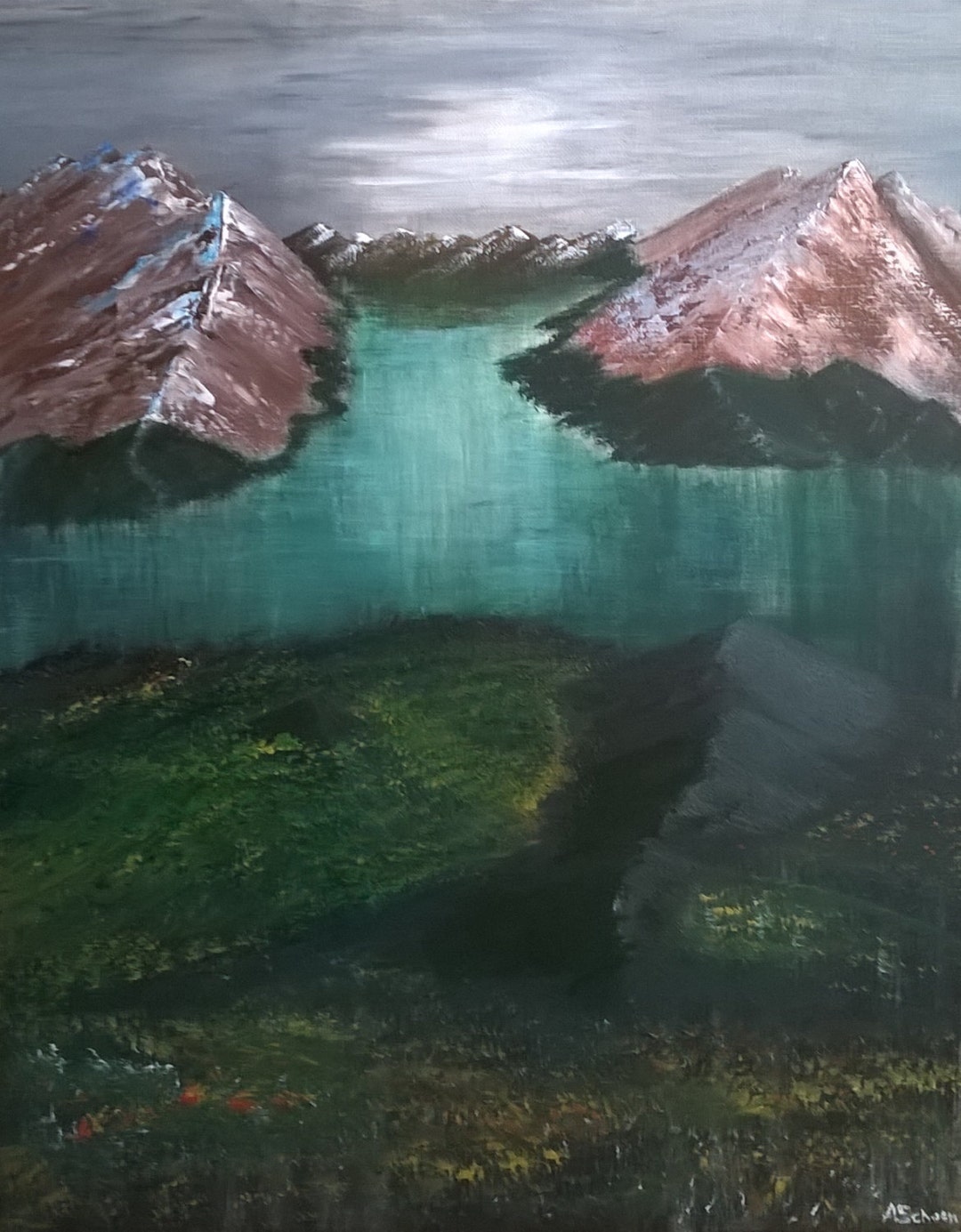 Original Painting View at the Mountains - Etsy