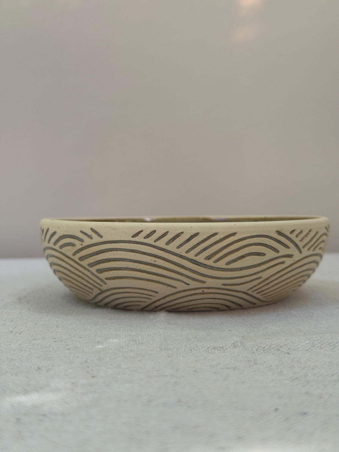 Carved Wave Bowl: Point Judith Blue - Etsy
