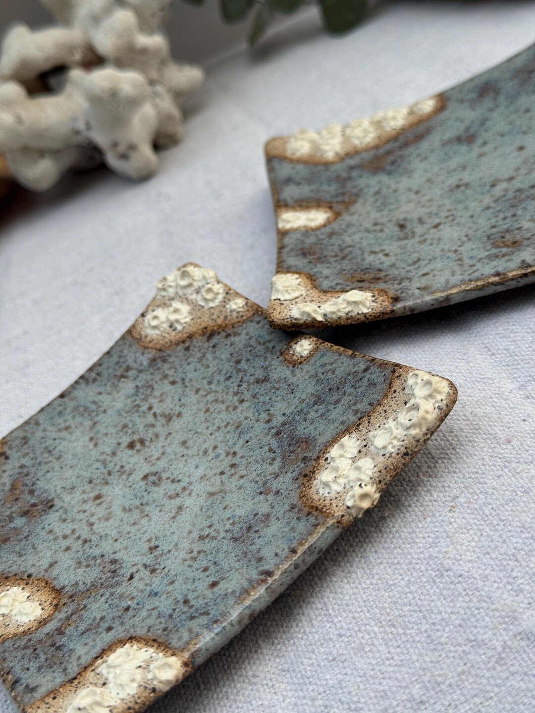 Handmade Small Square Barnacle Dishes- Ocean Themed Trinket Dishes - Etsy