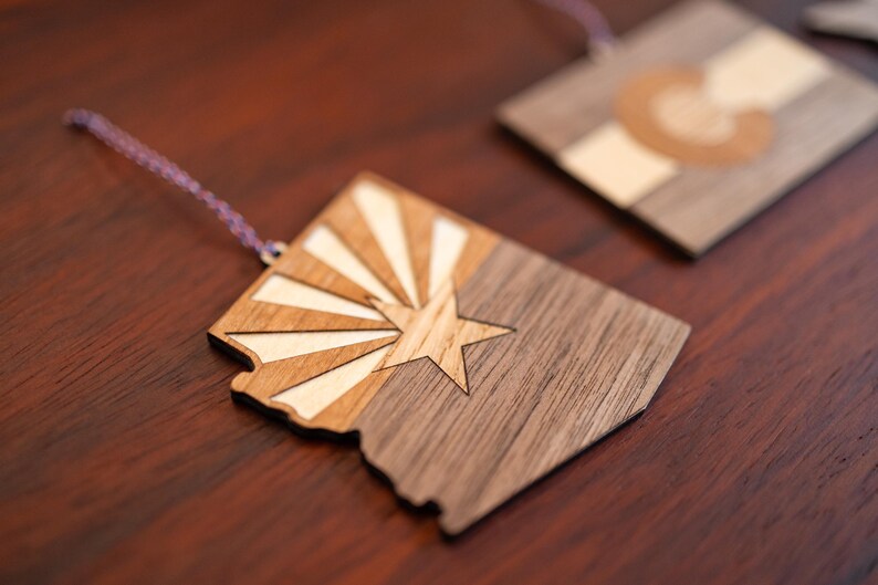 Arizona Flag Laser-cut Wooden Christmas Ornament. - Etsy