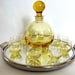 Moser Art Deco Yellow Crystal Glass Decanter Set, Czech Bohemian ...