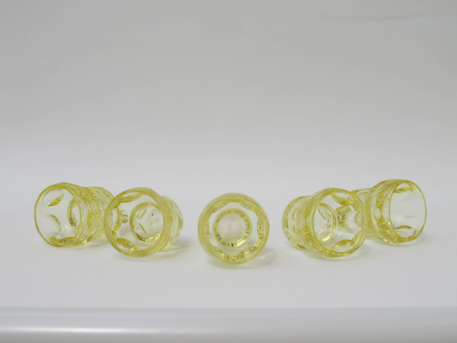 Moser Art Deco Yellow Crystal Glass Decanter Set, Czech Bohemian ...