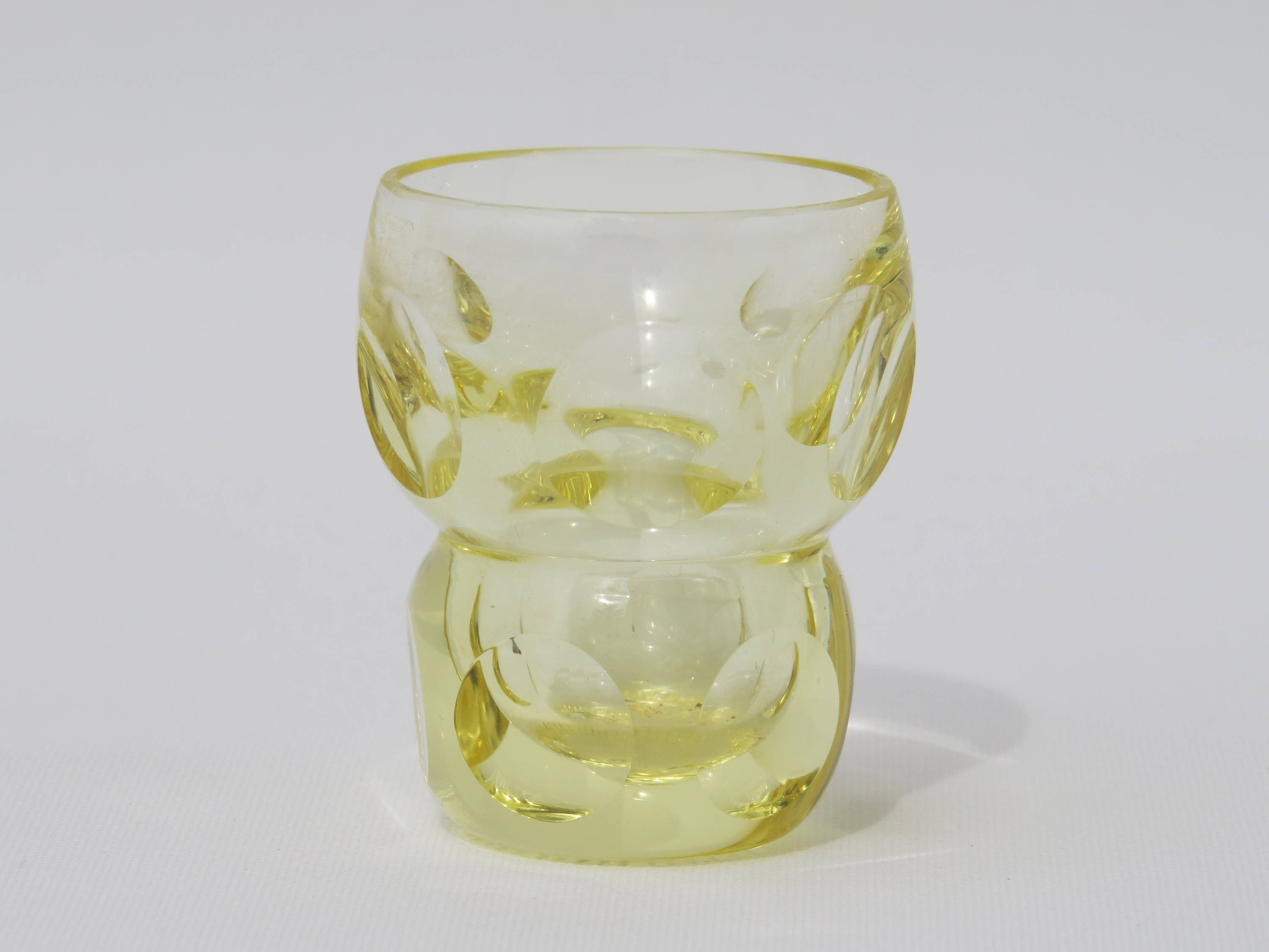 Moser Art Deco Yellow Crystal Glass Decanter Set, Czech Bohemian ...