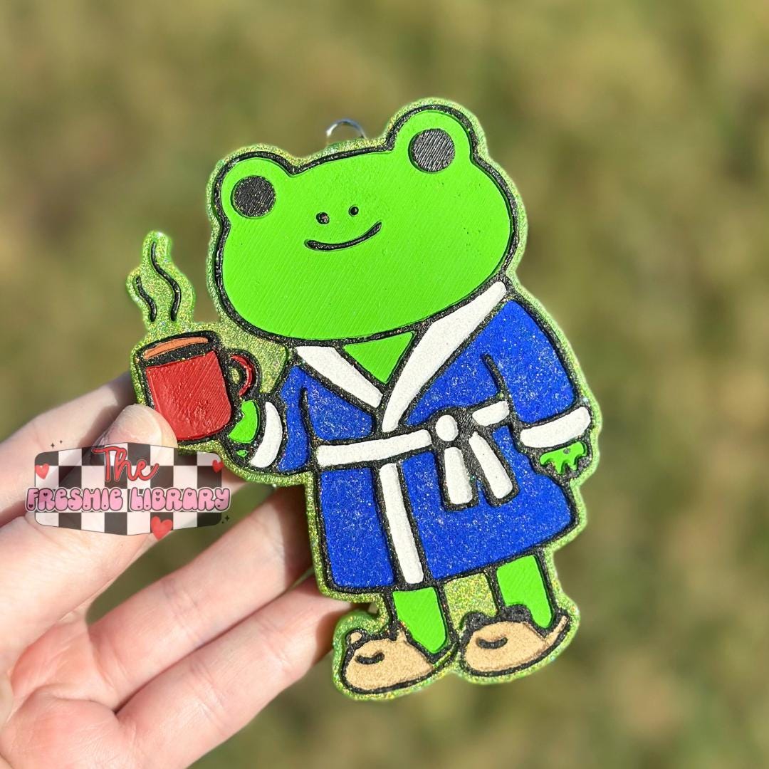 Frog Morning Coffee Freshie | Adorable Frog Car Air Freshener - Etsy