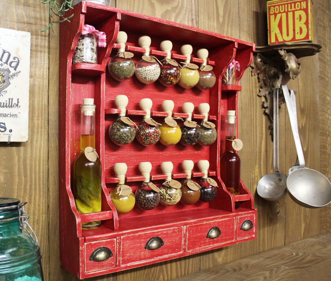 Spice Rack 15 Bubbles + Oil Red Patina "spice Bubbles" - Etsy