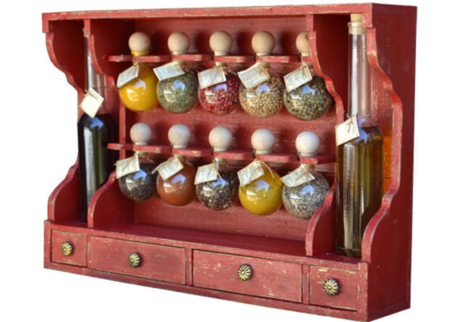 Spice Racks 10 Bubbles Red Patina - Etsy