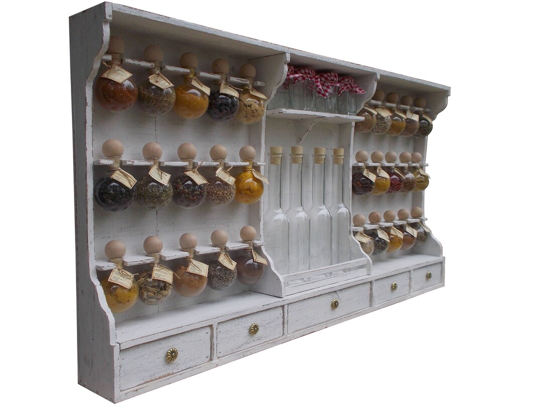 30-bubble Wooden Spice Cabinet: White spice - Etsy