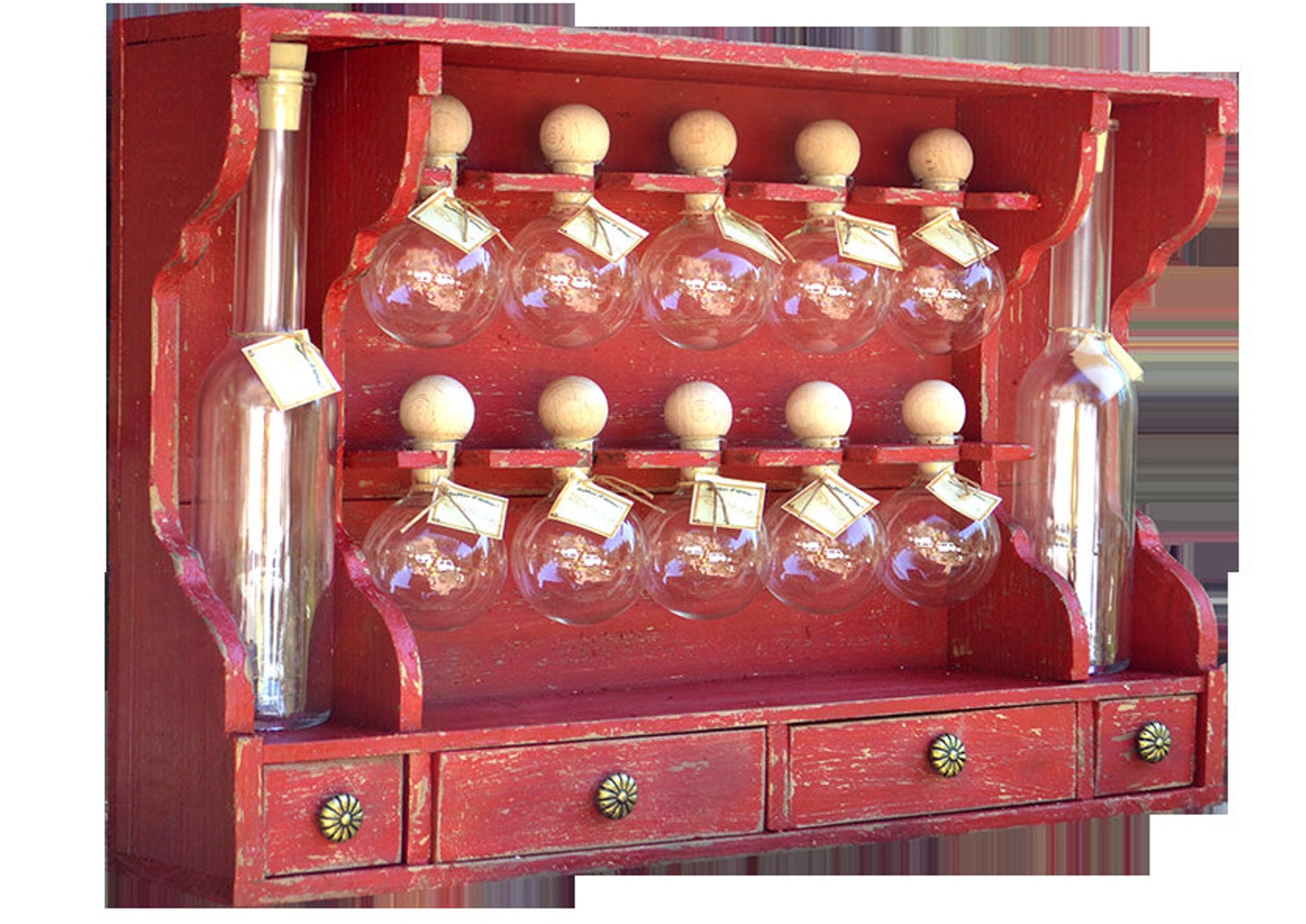 Spice Racks 10 Bubbles Red Patina - Etsy