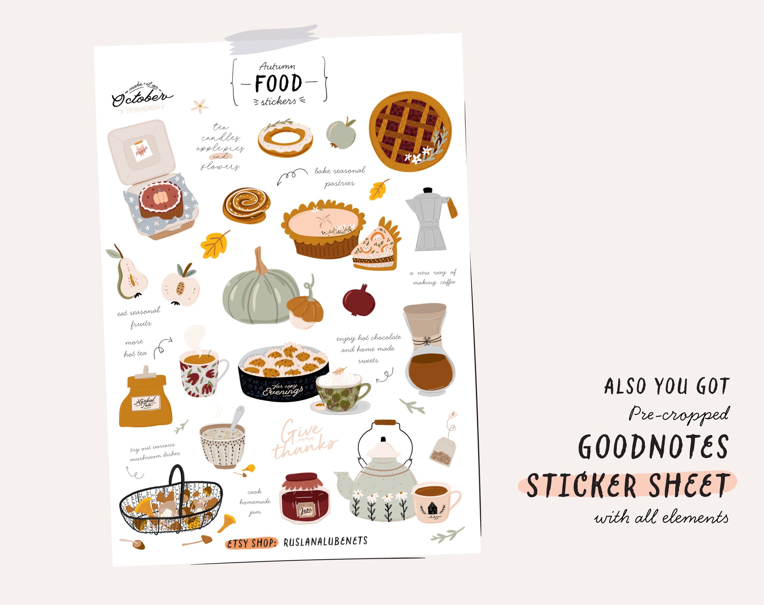 Autumn Food Clipart Bundle: Fall Treats Digital PNG. Harvest Season ...