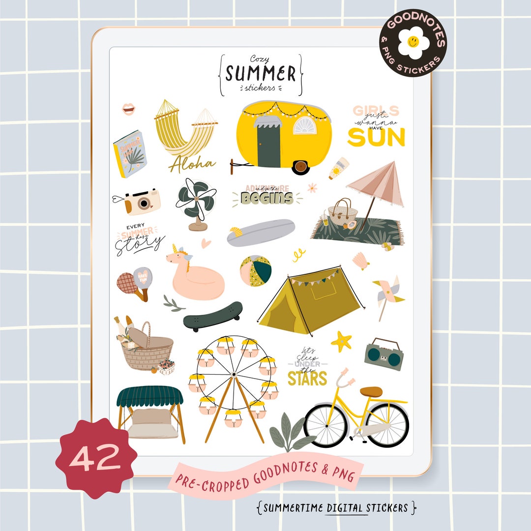 Summertime Stickers Summer Routine Digital Goodnotes Stickers, Summer ...