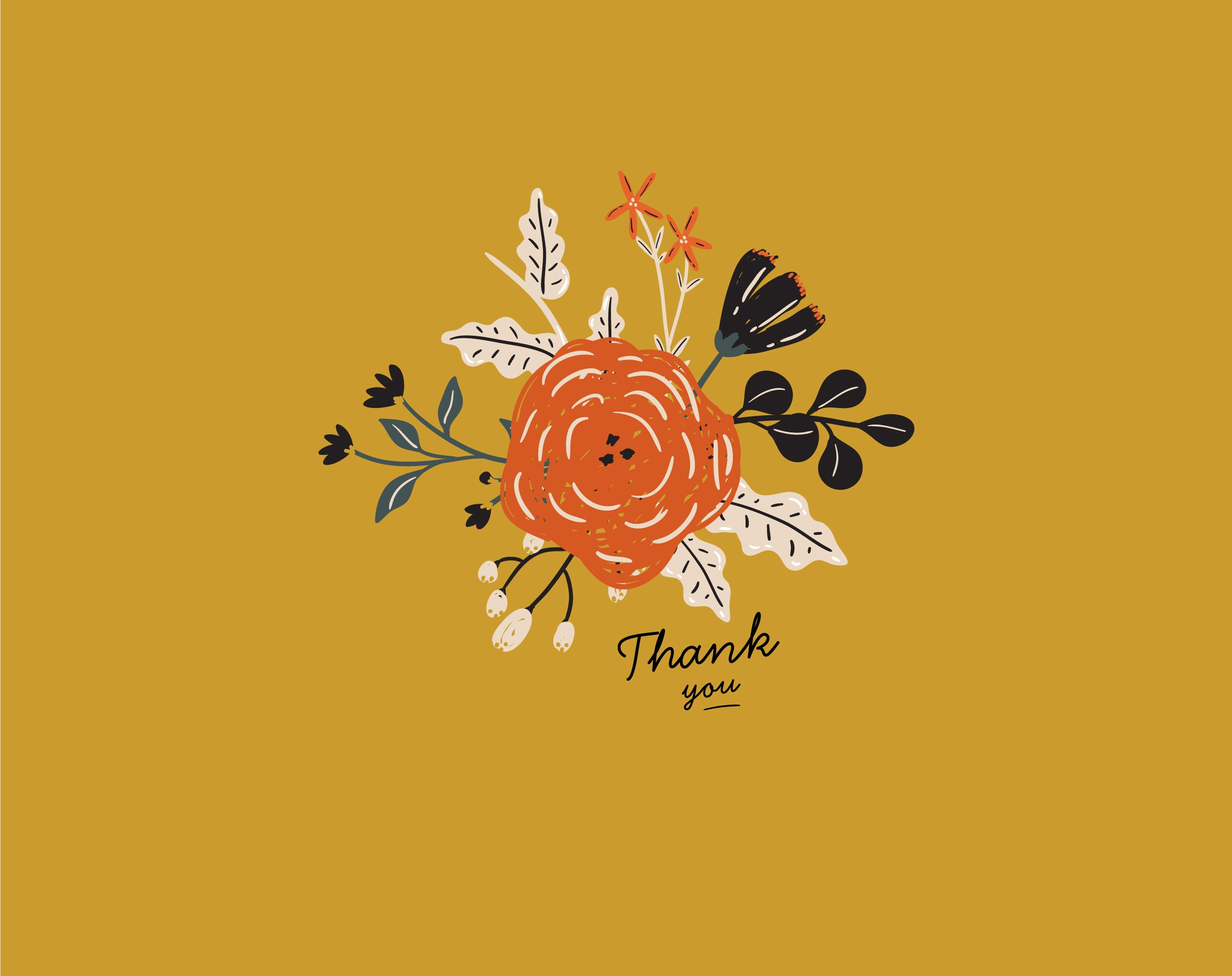 Digital Flowers Clipart PNG Hand Drawn Floral Illustration, Botanical ...