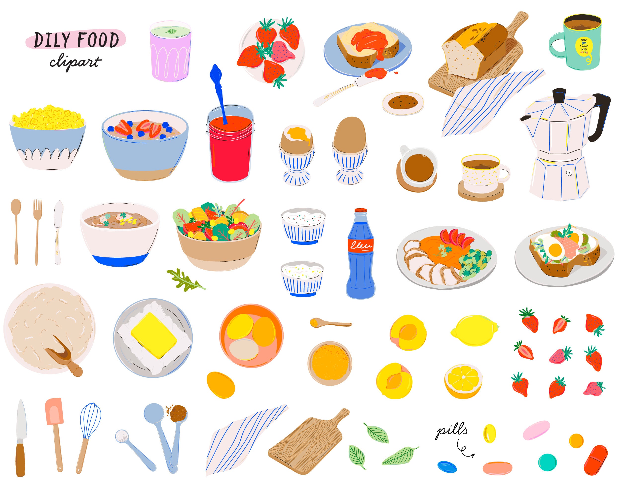 Daily Routine Clipart, Self Care Bucket List. Lifestyle Everyday Chores ...