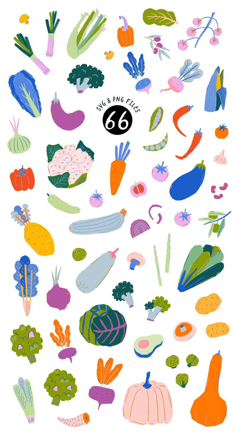 Vegetables Clipart Healthy Food Clipart. Digital Vegan Food Pumpkin ...