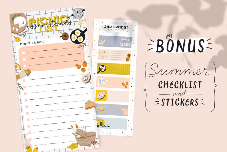 Summer Food Picnic Essentials Clipart, Digital Goodnotes Stickers ...