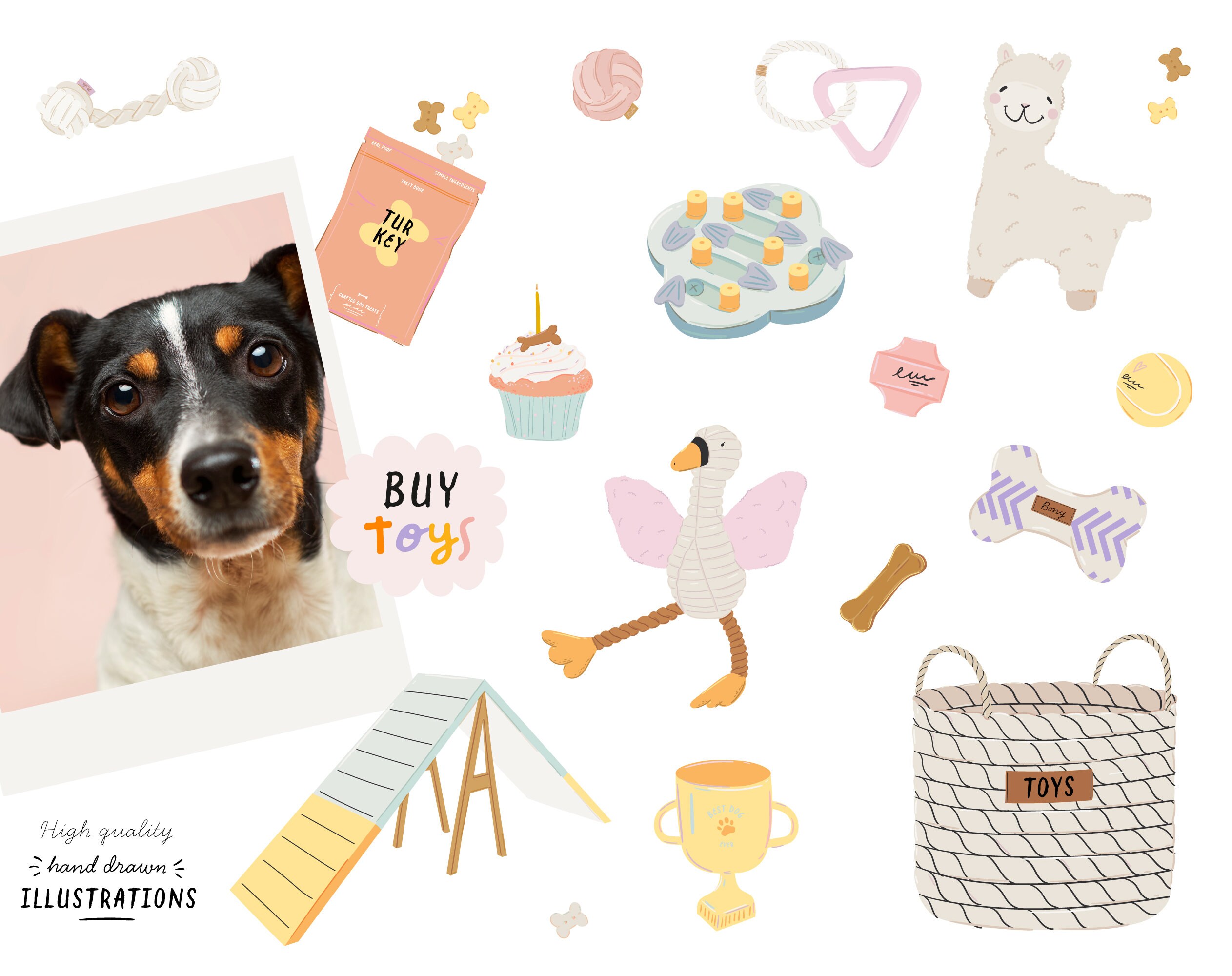 Dog Care Clipart, Digital Planner Stickers, Dog Mom Essentials Clipart ...