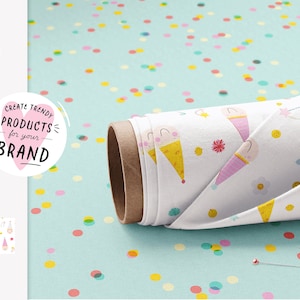 Cheerful Happy Birthday Digital Papers Party Seamless Pattern Scrapbook ...