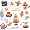 Kawaii Christmas Bear Bakery Clipart: Festive Holiday Desserts (digital ...