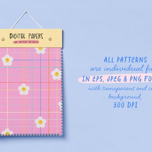 Cute Paper Pack. Digital Seamless Patterns Bundle Abstract Floral ...