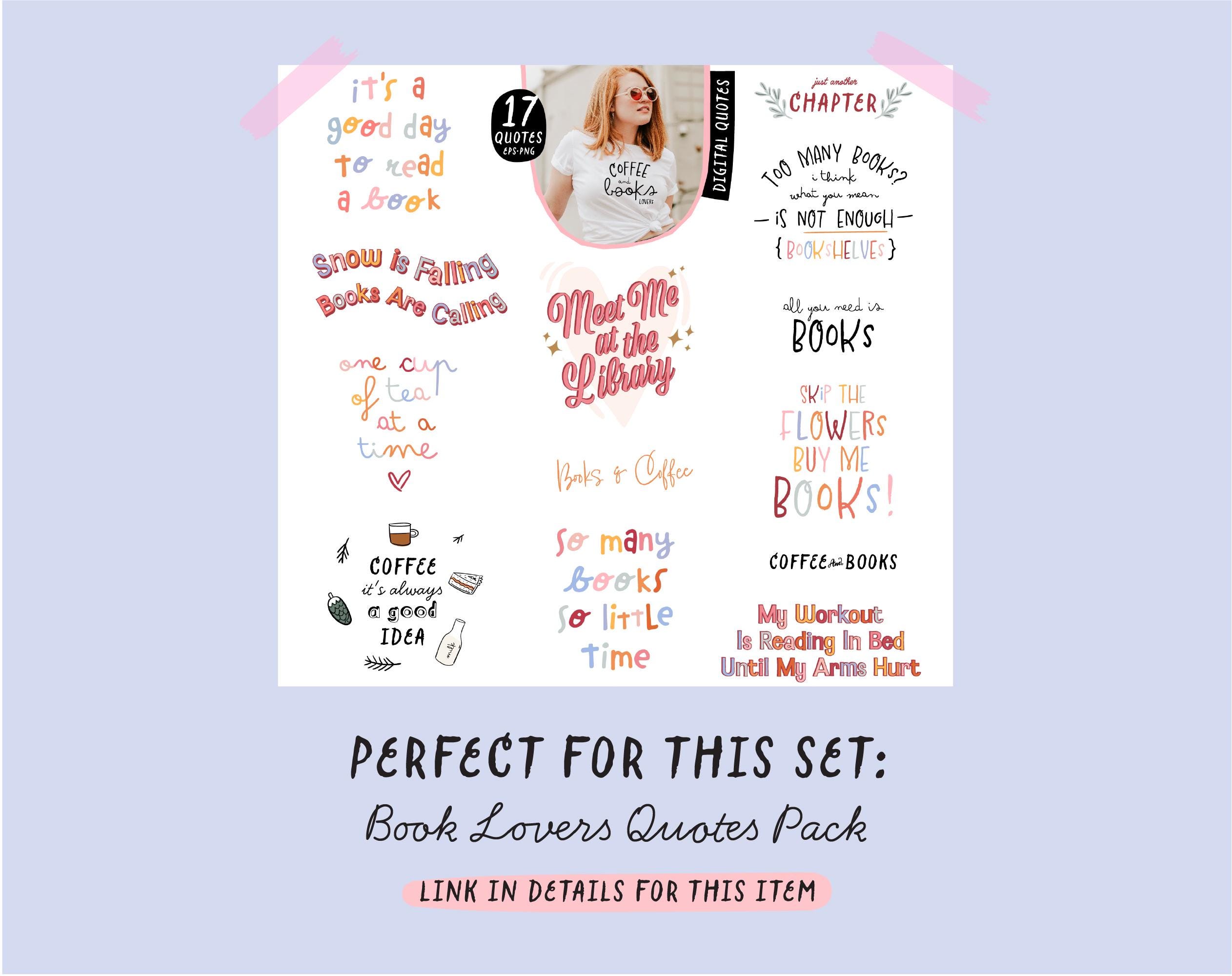 Cozy Book Lovers Clipart, Cute Coffee Bookshop, Fall Bookworms Cozy ...