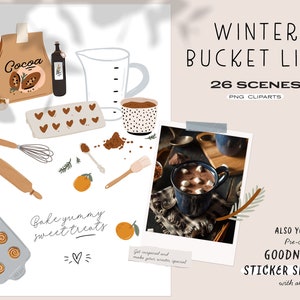 Winter Holiday Clipart Set, Christmas Bucket List, Holiday Checklist ...