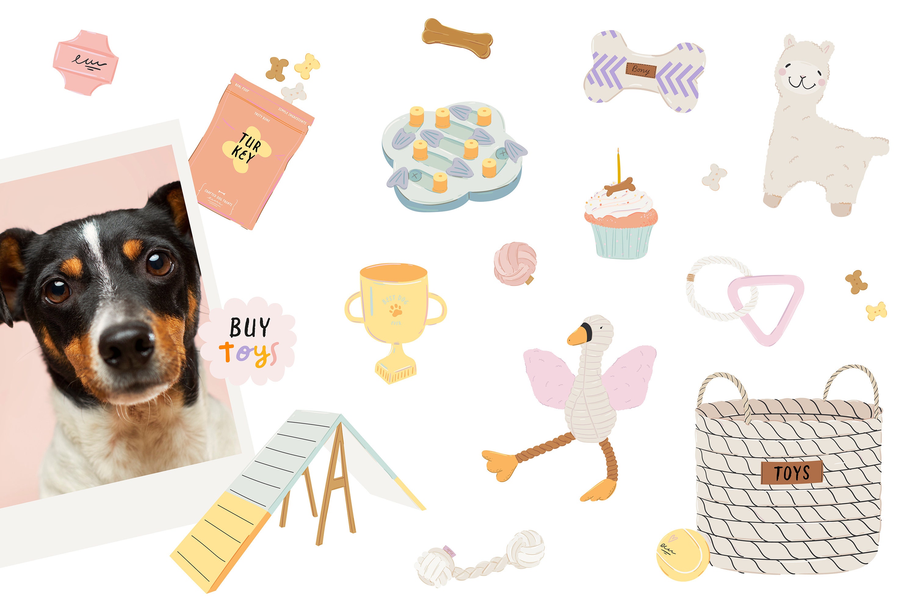 Dog Care Clipart Dog Mom Essentials Clipart, Goodnotes Stickers Pet ...