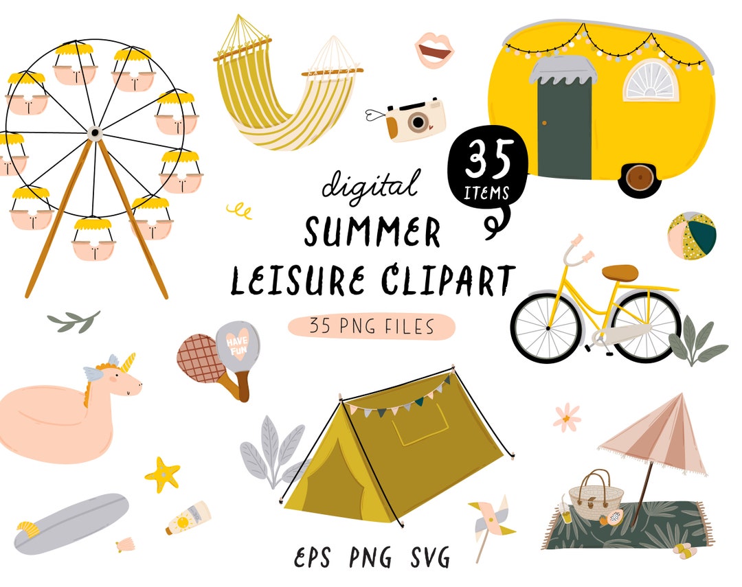 Summer Routine Essentials Clipart, Digital Goodnotes Stickers, Summer ...