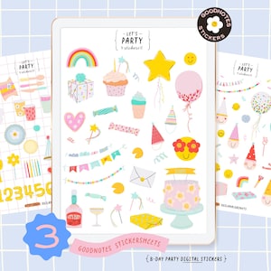 Party Clipart Bundle, PNG Digital Birthday Stickers, Celebration ...