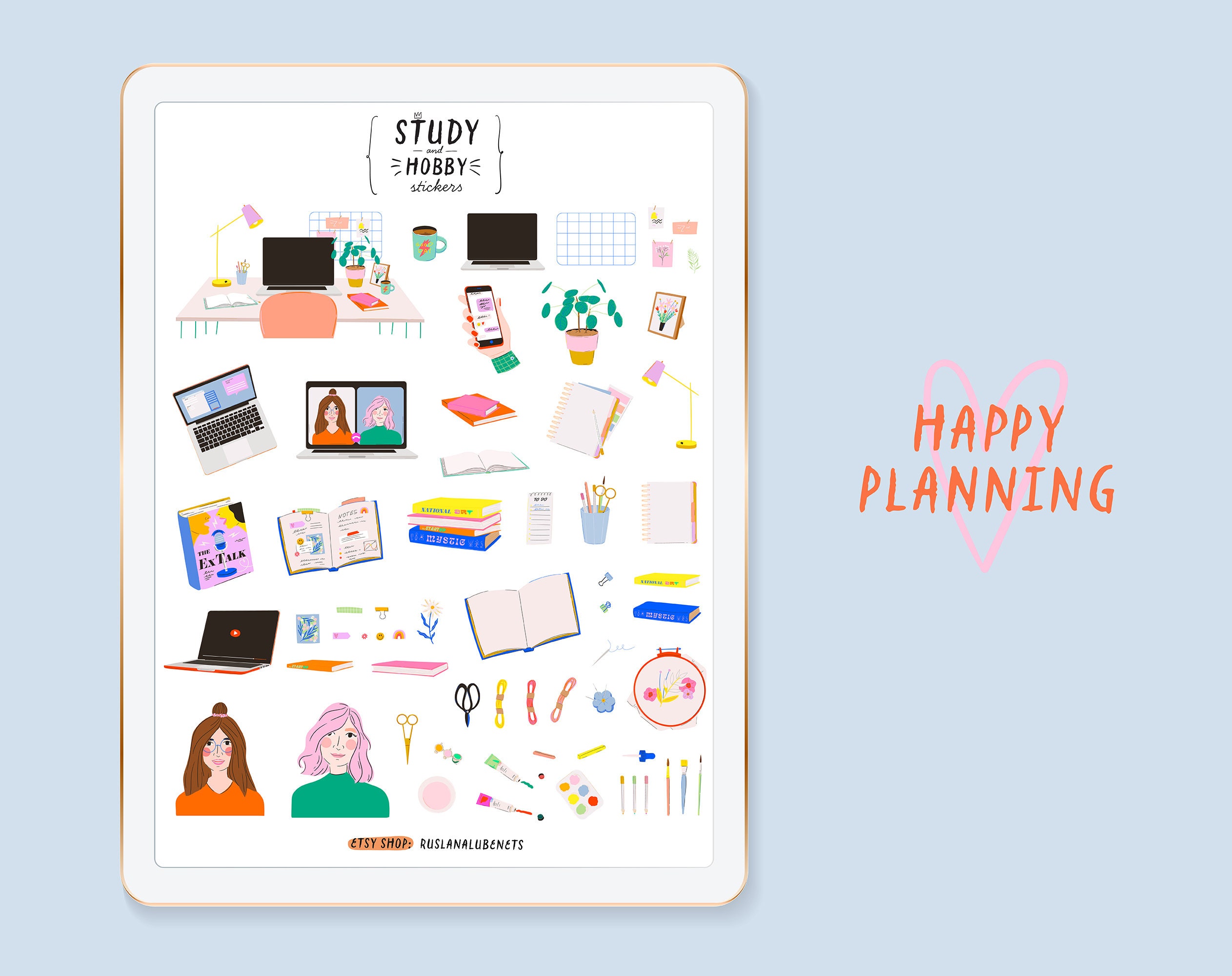 Study Work Business Clipart Girl Boss Goodnotes Stickers. Woman Daily ...