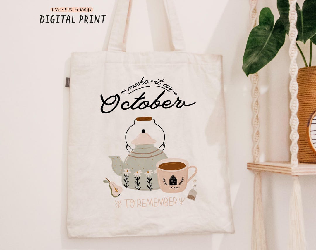 Fall Print: Make It an October to Remember Quote. Digital Autumn Poster ...