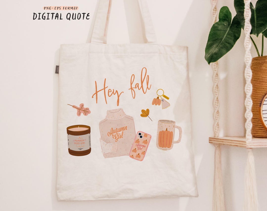 Hey Fall Print: Hello Autumn Quote With Cozy Fall Clipart Sweater ...