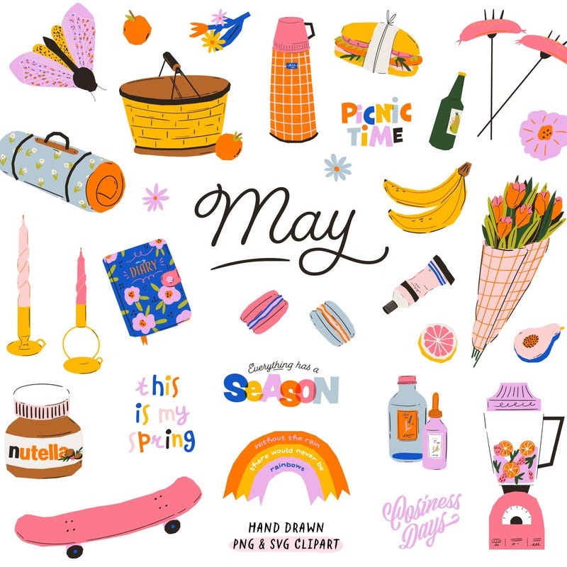 May Flowers Clipart - Etsy