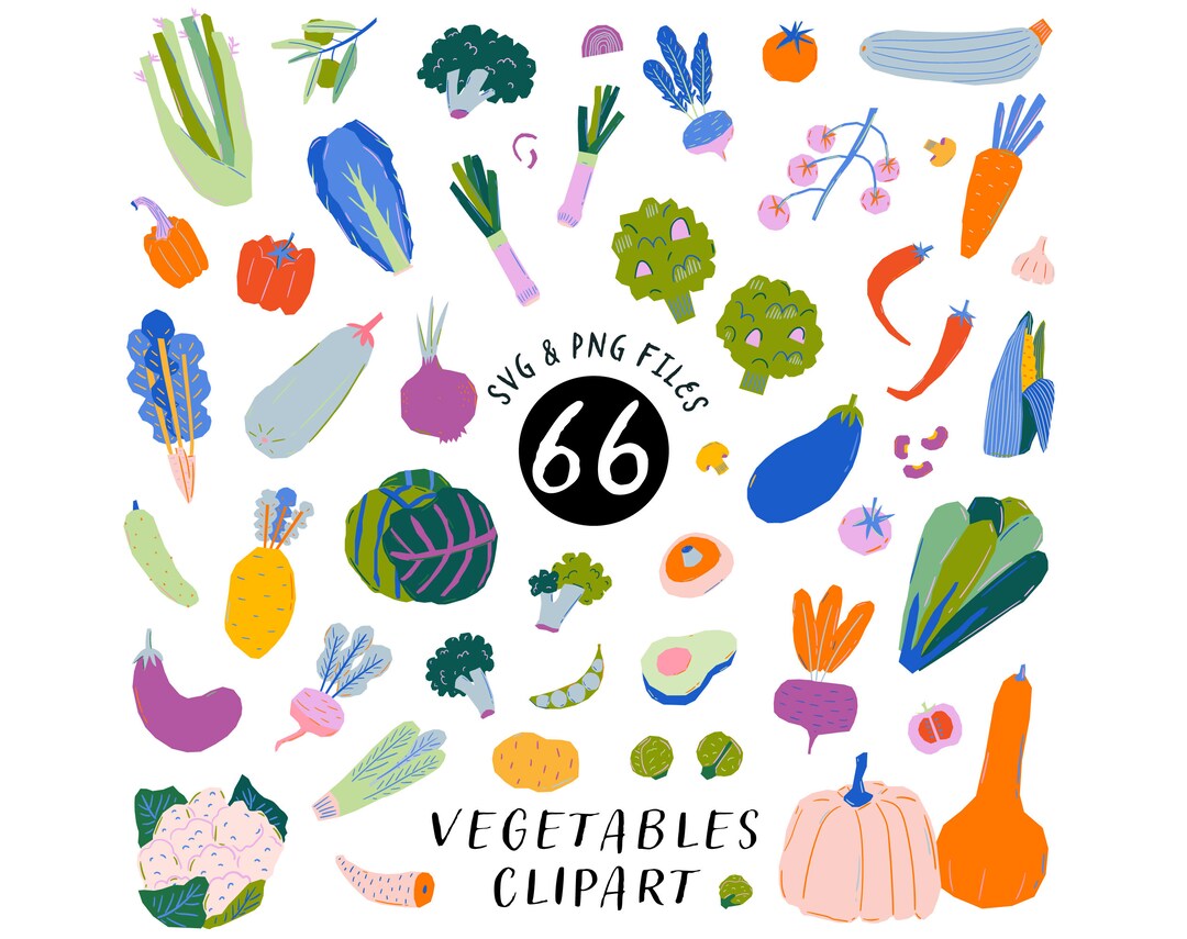 Vegetables Clipart Healthy Food Clipart. Digital Vegan Food Pumpkin ...