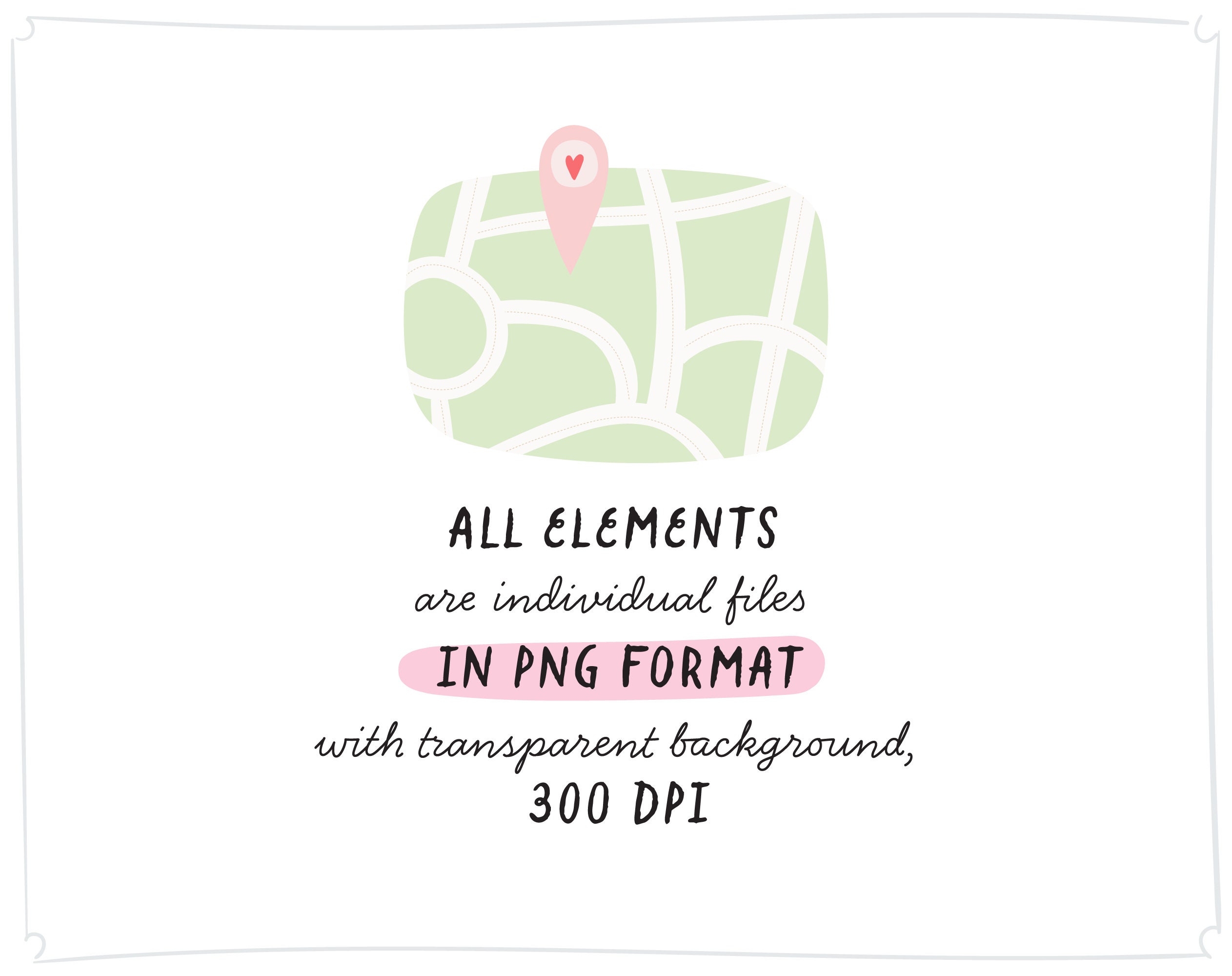 Digital Map Creator Elements for DIY Projects Hand-drawn Road Maps ...
