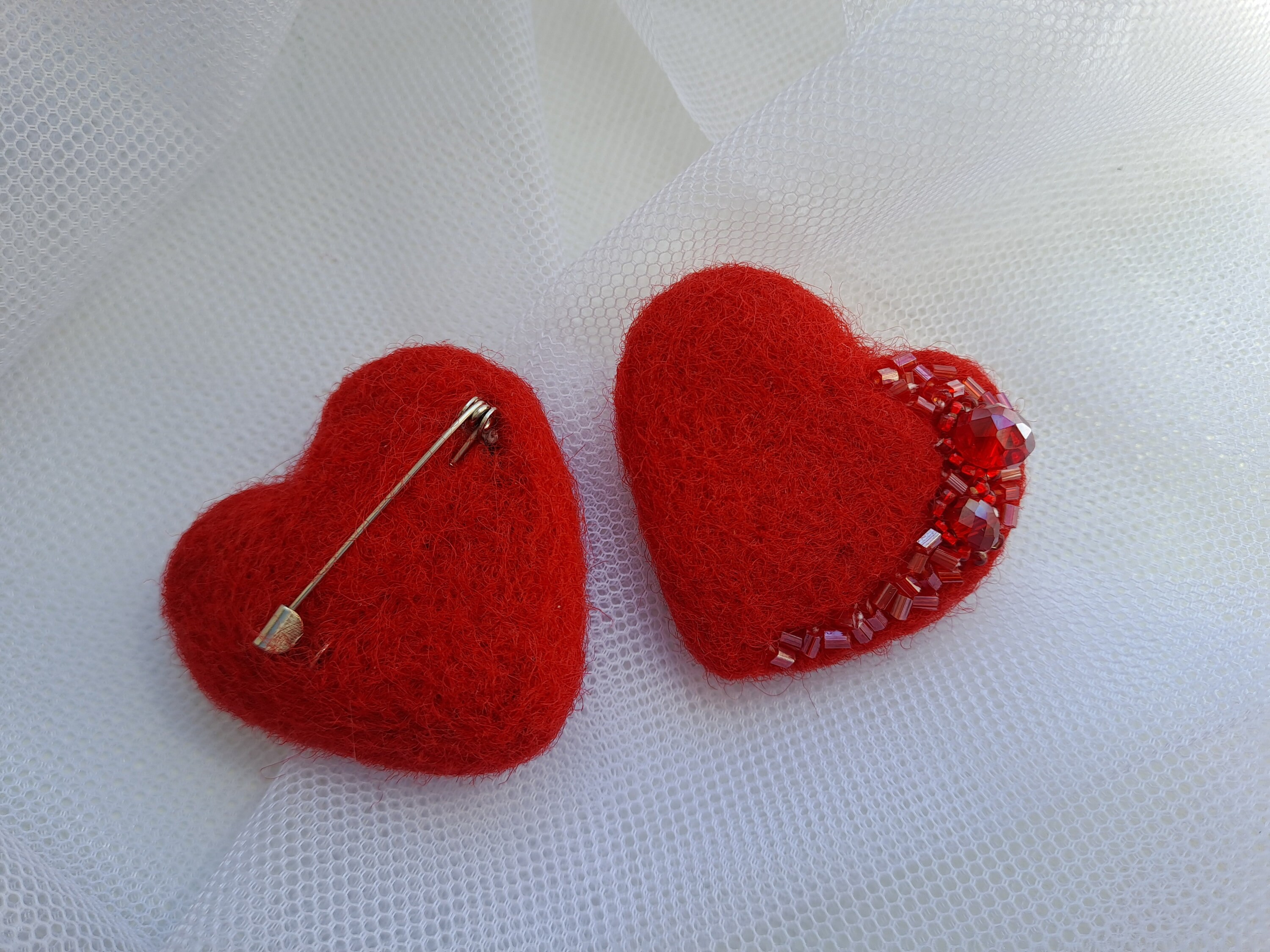 Needle Felted Heart, 40th Anniversary Gifts for Couples, Ruby ...