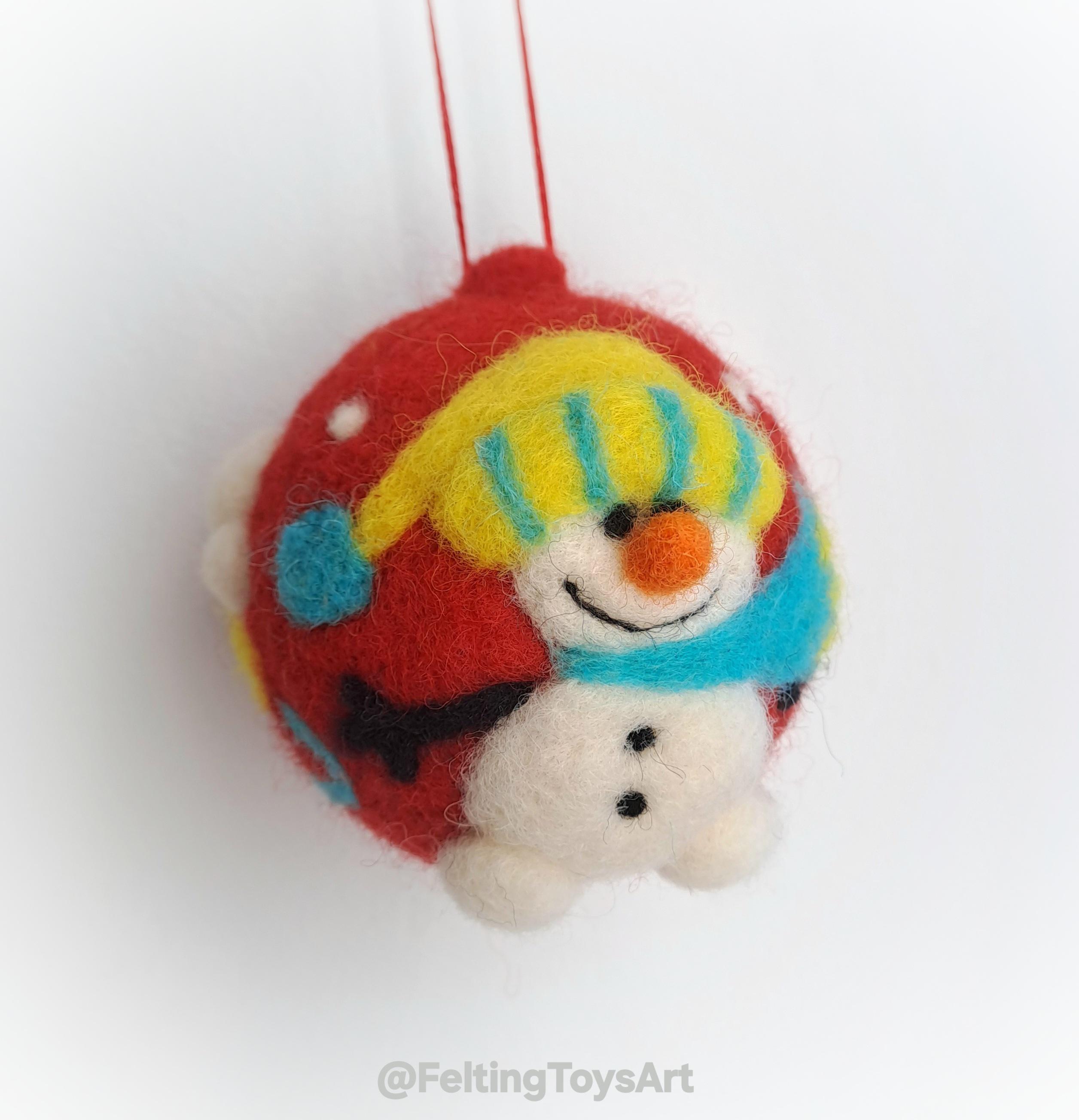 Christmas Felt Balls, Christmas Tree Decor, Handmade Needle Felted ...