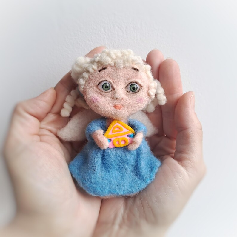 Cute Angel Figure, OOAK Angel, Needle Felted Angel, Angel Ornament ...