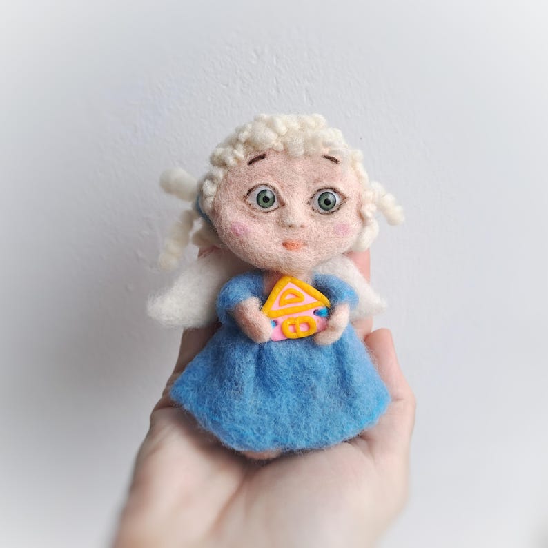 Cute Angel Figure, OOAK Angel, Needle Felted Angel, Angel Ornament ...