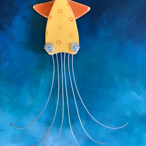 Wooden Mini Squid Wall Art, Mini Squid Wall Art, Ocean Art, Beachy ...