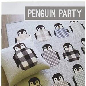 Penguin Party Quilt Pattern, Quilt and Pillow Pattern, 60"x66 ...