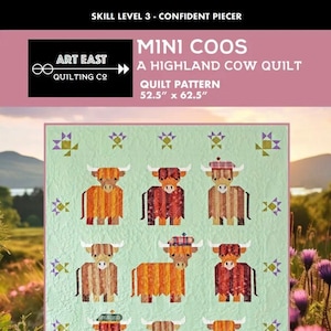 Mini Coos a Highland Cow Quilt Pattern, Art East Quilting Co, AEMC1123 ...
