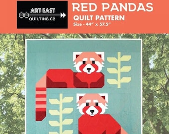 Red Pandas Quilt Pattern by Art East Quilting Co. Finished Size: 44 X ...