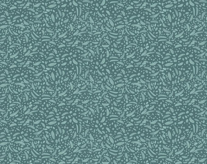 Remnant 1 Yard and 5", Seeds in Cyan Blue Fabric, Thicket and Bramble ...