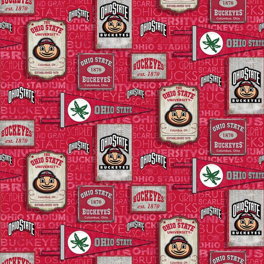Ohio State University Fabric, NCAA Ohio, Sykel Enterprises, 100% Woven ...