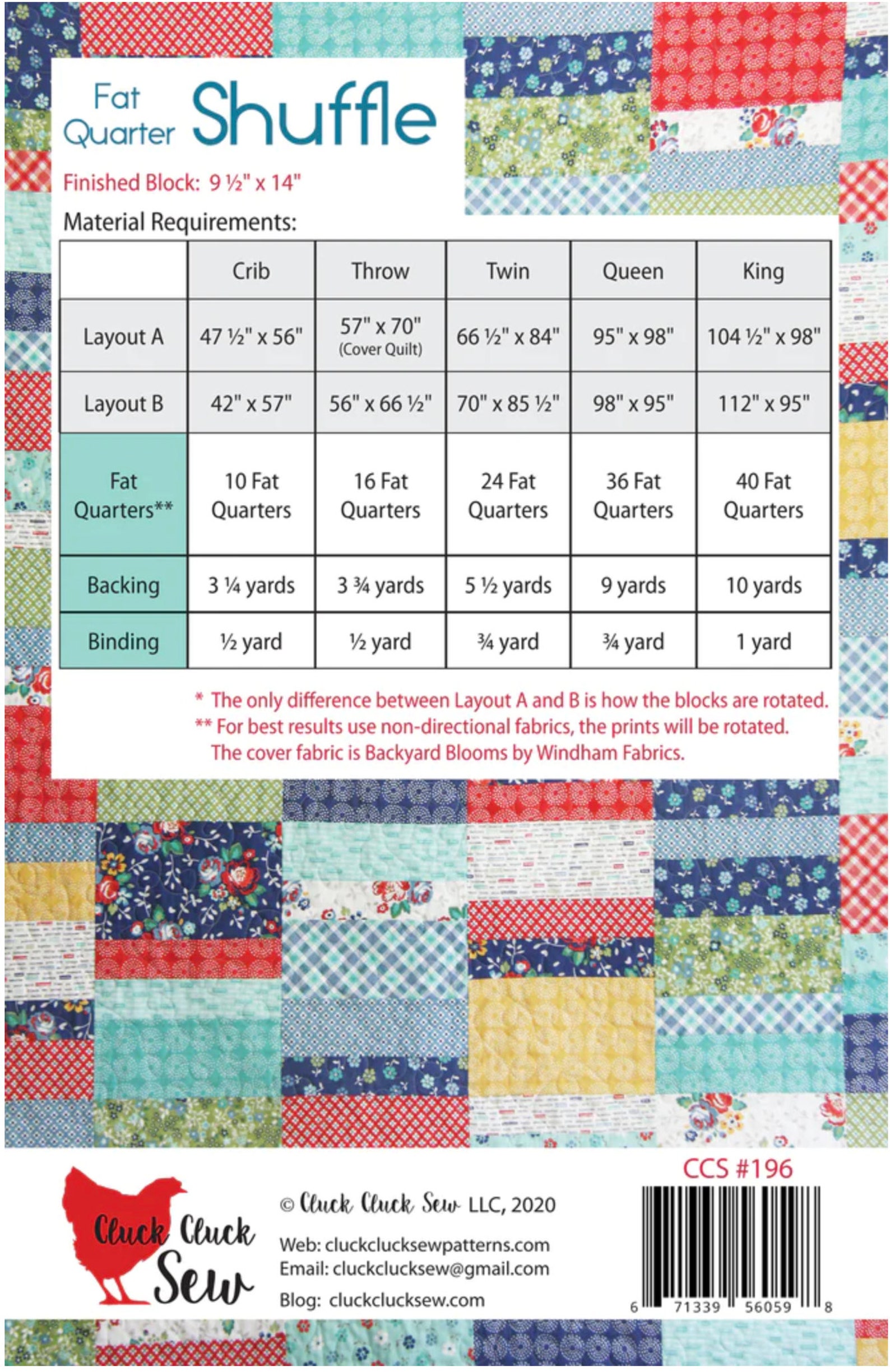 Fat Quarter Shuffle Quilt Fabric Pattern, Cluck Cluck Sew, CCS196 - Etsy